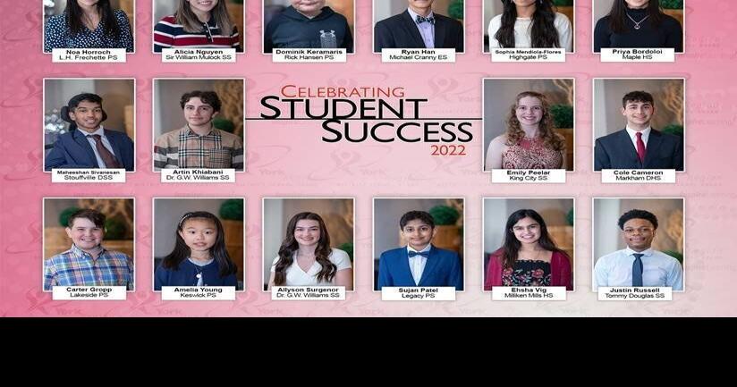 Honour roll: 16 'outstanding' YRDSB students earn 2022 Celebrating ...