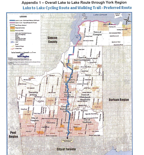 Lake-to-lake cycling route moving ahead in Richmond Hill
