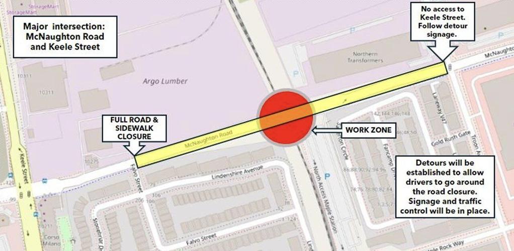 McNaughton Rd. to reduce lanes, Maple GO station expansion
