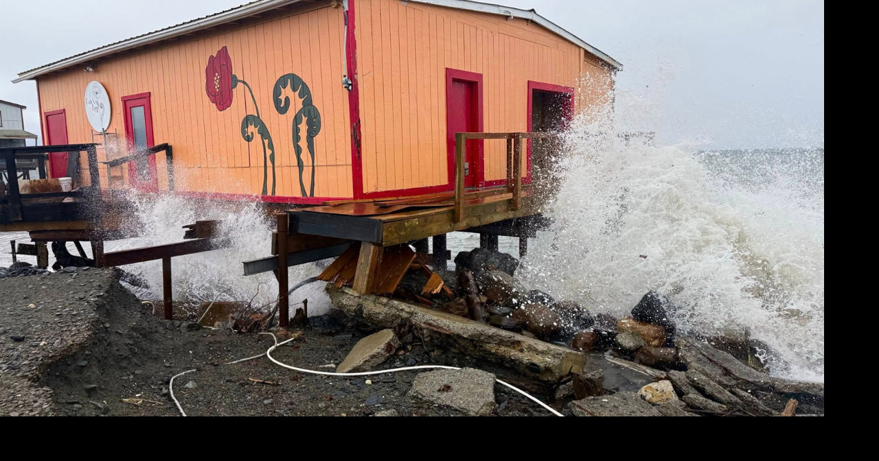 High tides cause flooding and damage along Homer Spit during King Tide ...