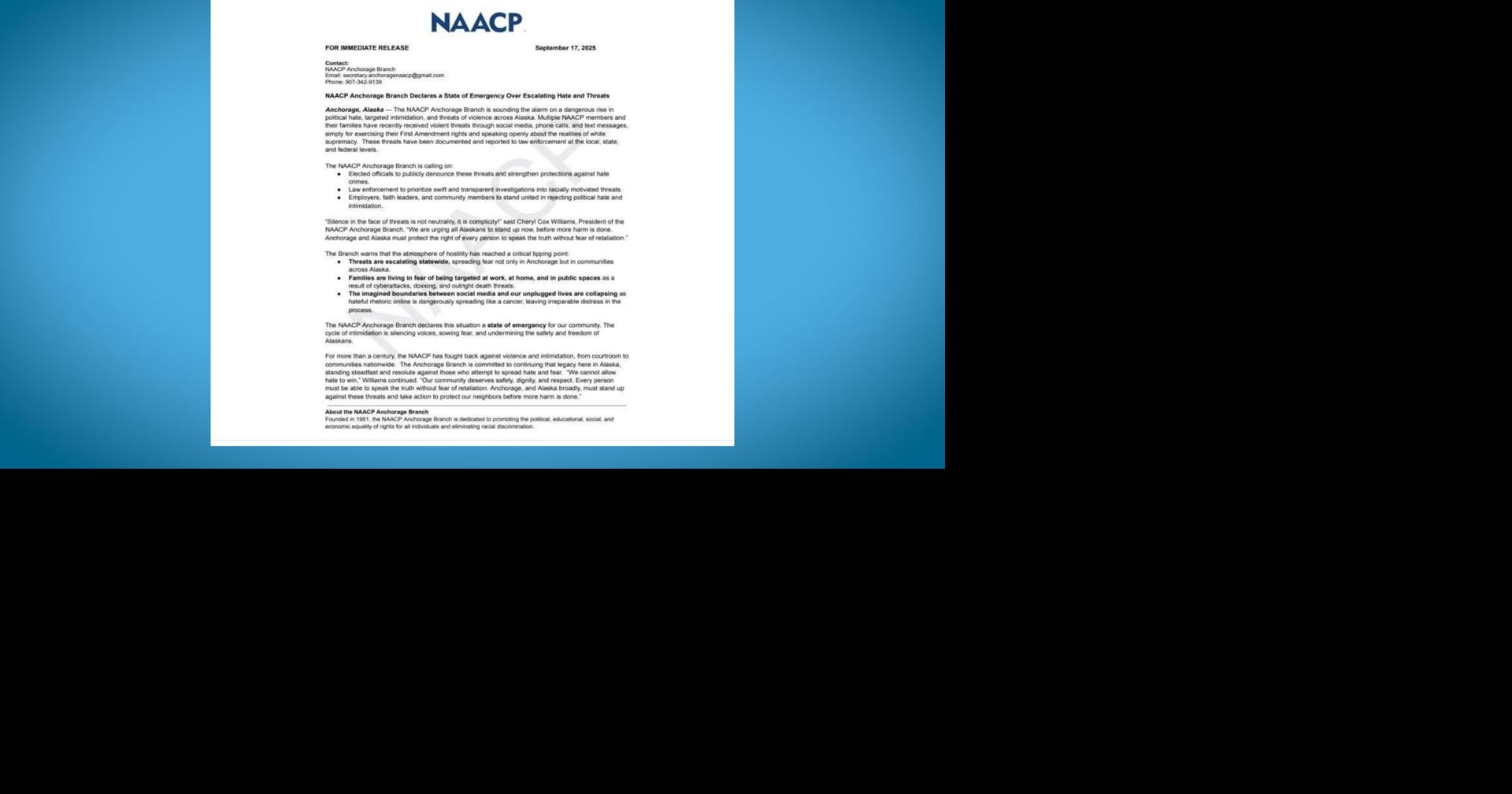 NAACP declaration of emergency | | youralaskalink.com