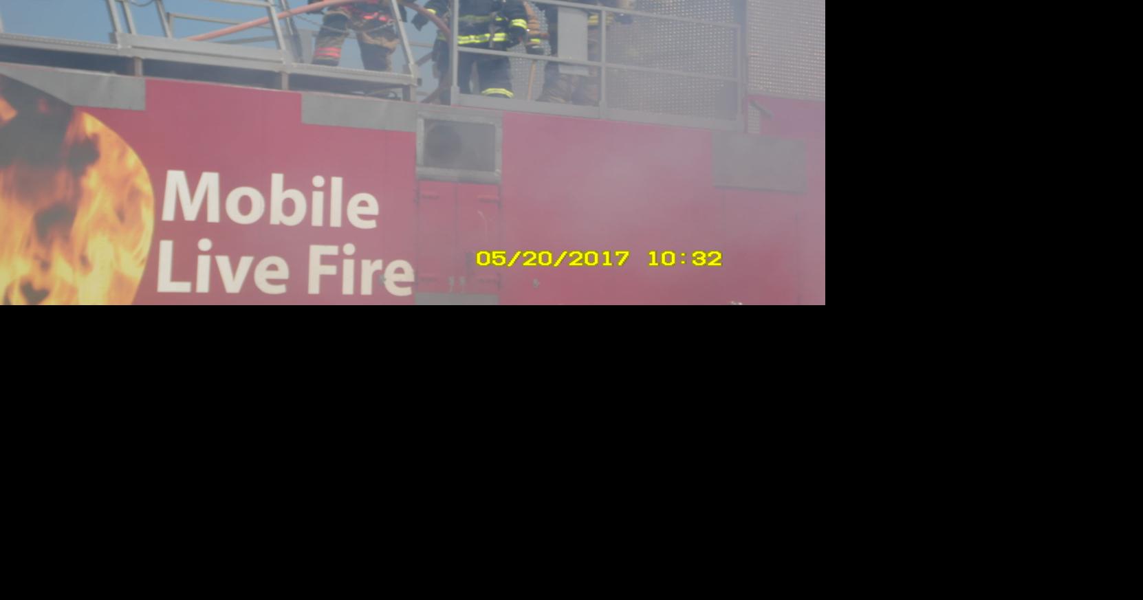 County firefighters train in state mobile live fire training structure ...