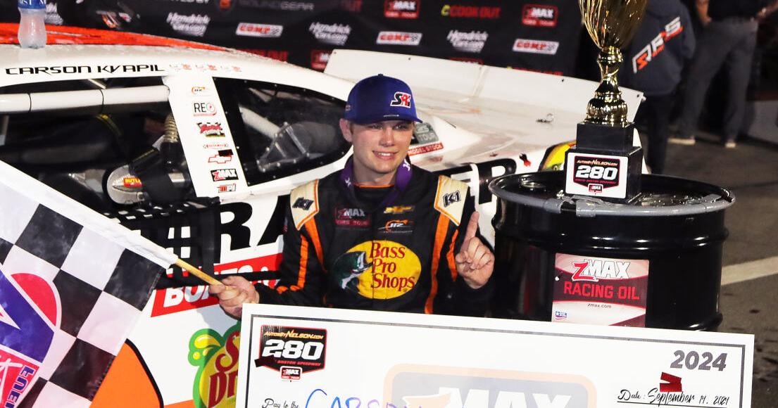 Carson Kvapil captures win in Saturday night’s CARS Late Model Stock ...